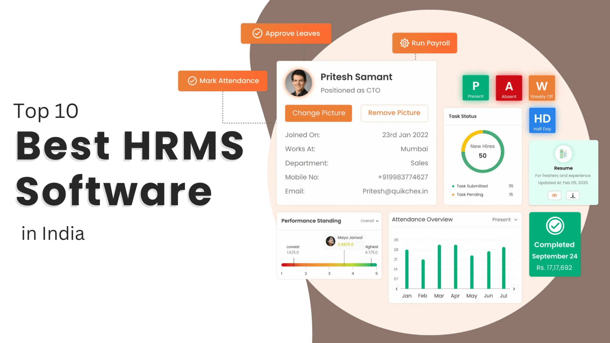 Top 10 Best HRMS Software In India (2025) – Features, Pros & Cons